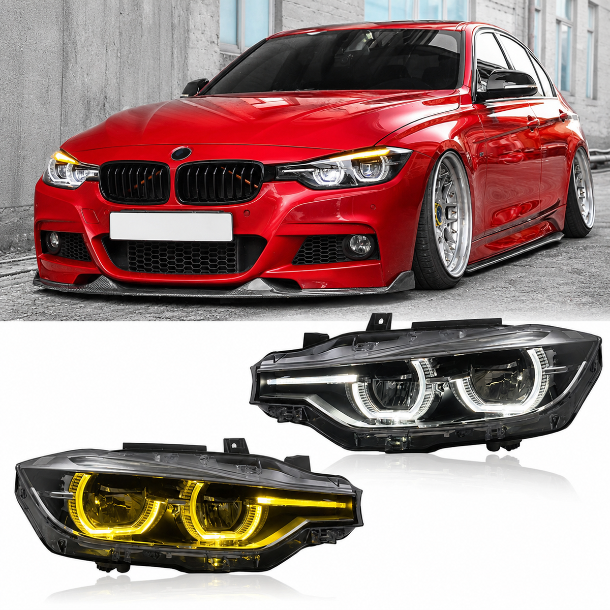 Led Headlights Dual Color DRL for BMW F30 F35 F80 3 Series M3– Bull ...