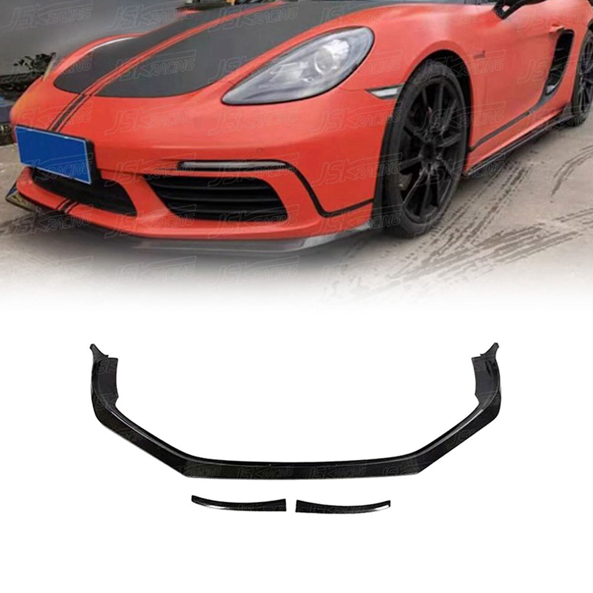 Carbon Fiber Front Bumper Lip for Porsche Cayman Boxster 718 16-18 ...