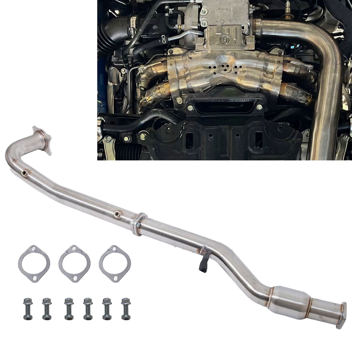 Subaru 6MT High Flow Cat Resonated J Pipe Intake Tube Exhaust For 15-2 ...