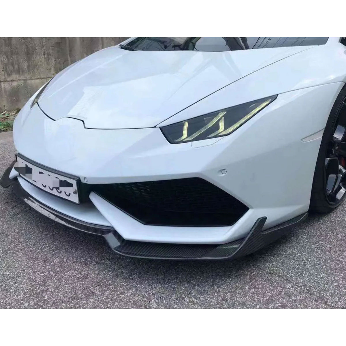 R Style Carbon Fiber Front Lip for Lamborghini Huracan LP580 LP600 LP6 ...