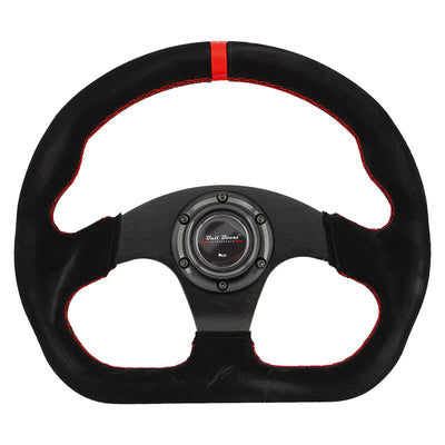Lightweight Flat Racing Billet 6-Bolt Steering Wheel Black Alcantara Q ...