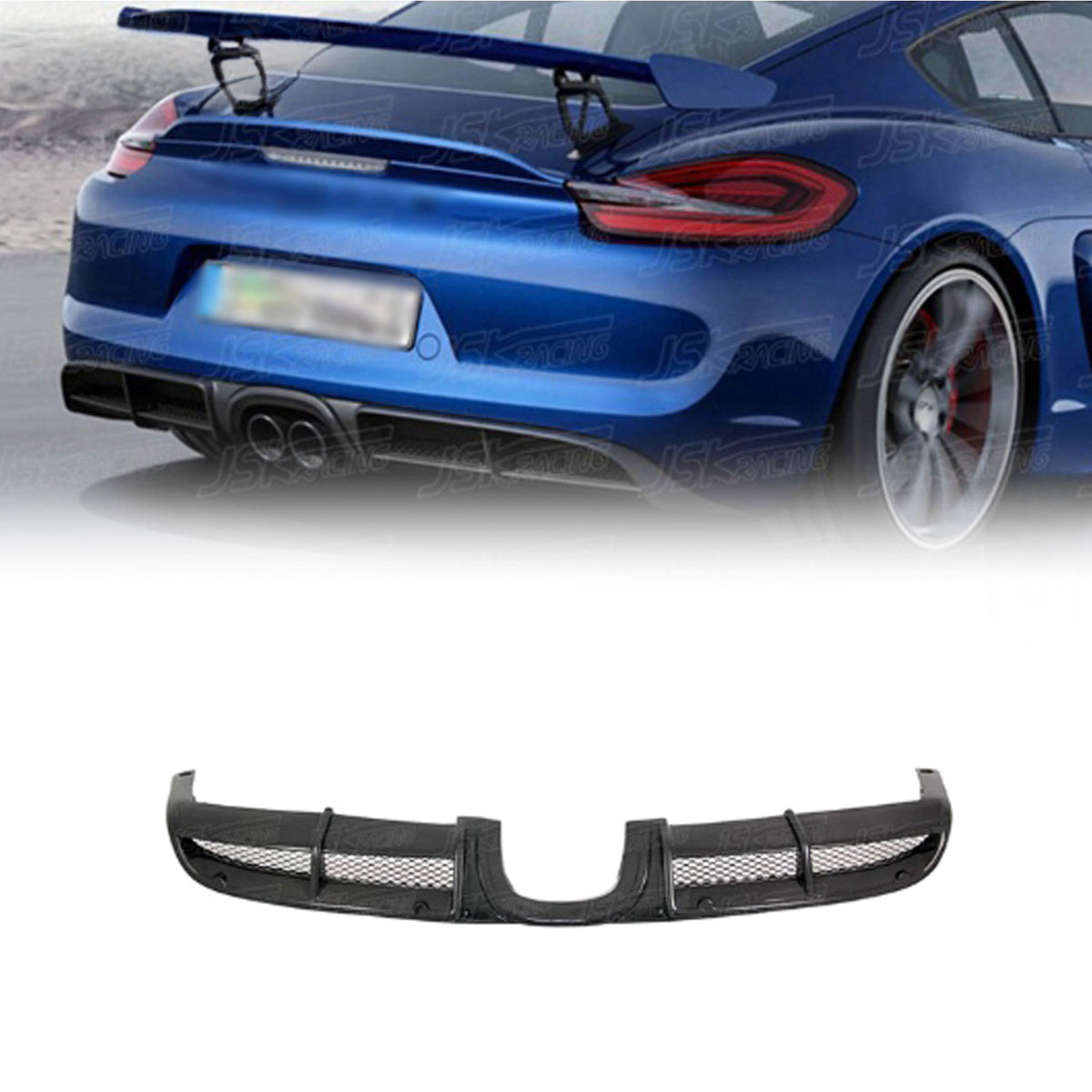 GT4 Style Carbon Fiber Rear Bumper Diffuser Lip for Porsche Boxster Ca ...