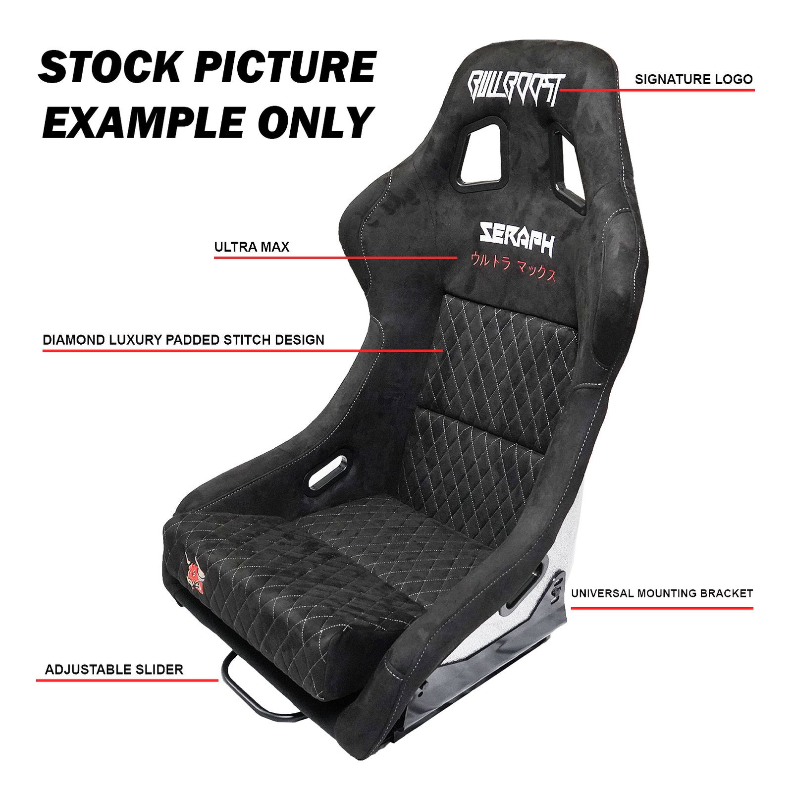 Purple Bull Boost Adjustable Racing Lowered Ultra Max Bucket Seat with ...