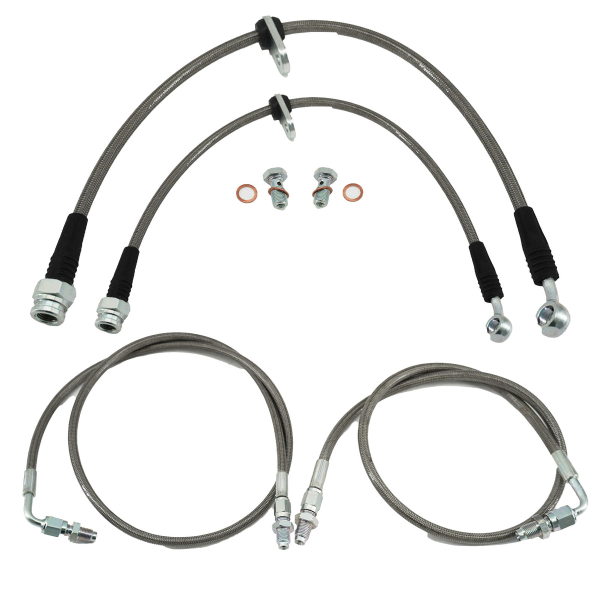 Complete Stainless Front Brake Line Replacement Kit For 92-95 Honda Ci ...