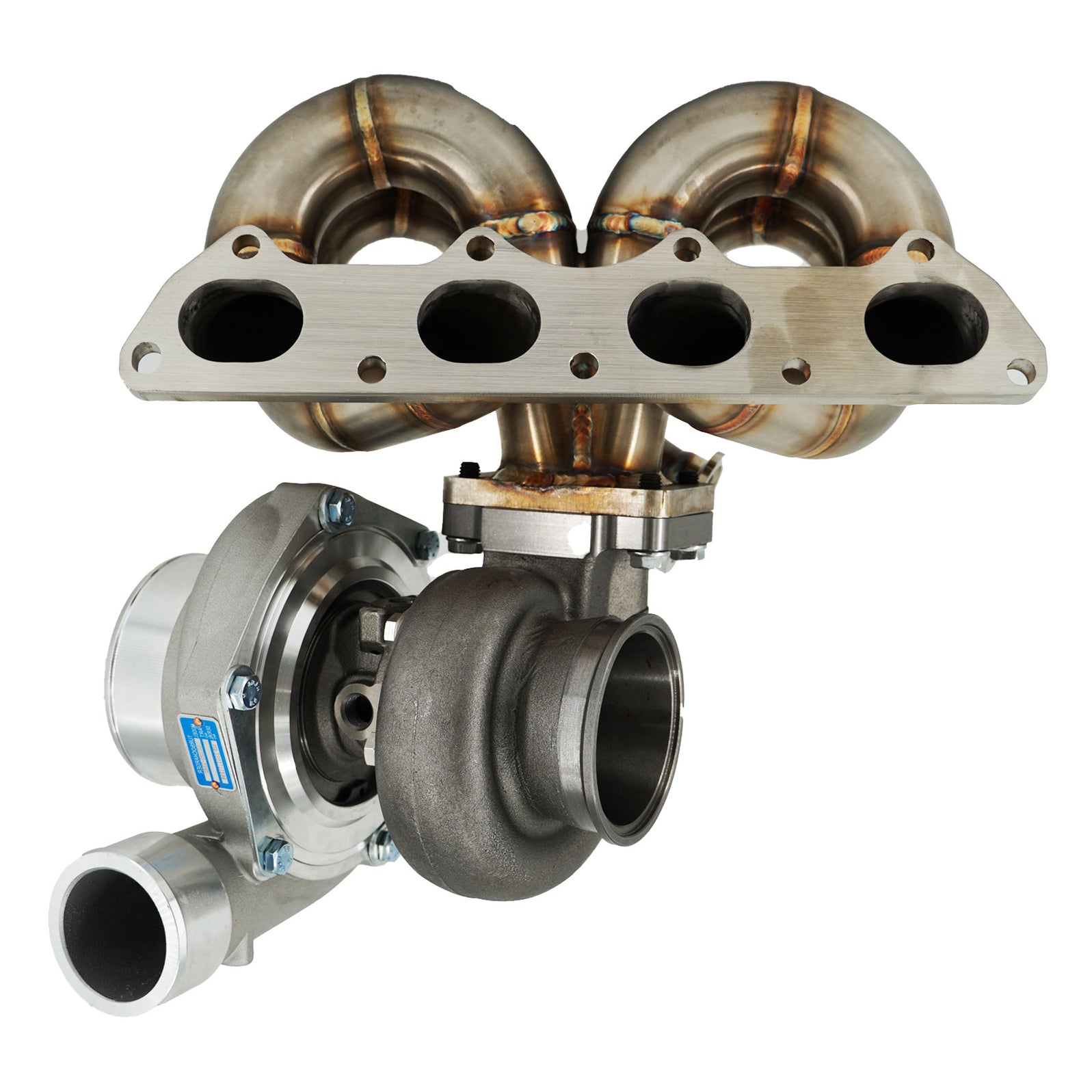 B Series AC PS Compatible T3 .63 Turbo Manifold Kit GSR B16 B18 B20 Fo ...