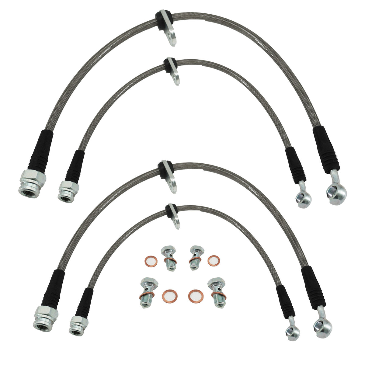 Stainless Steel Front & Rear Brake Line Kit for 92-95 Honda Civic w/re ...