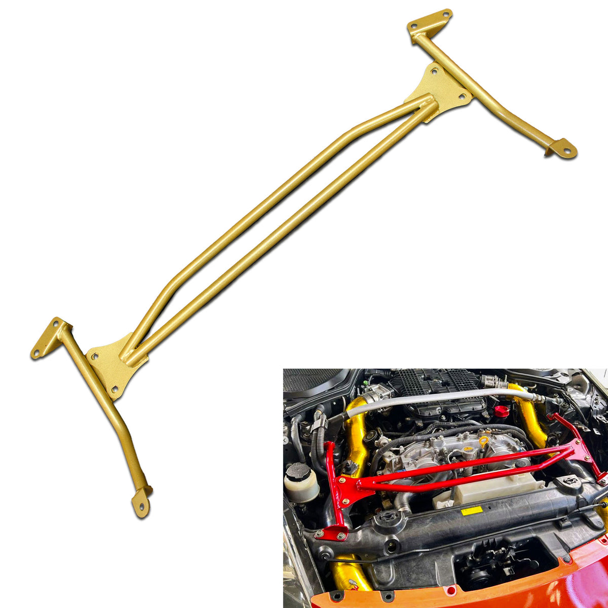 Upper Nismo Style Strut H Brace Bar Gold For VQ Nissan 350Z Z33 VQ35 ...