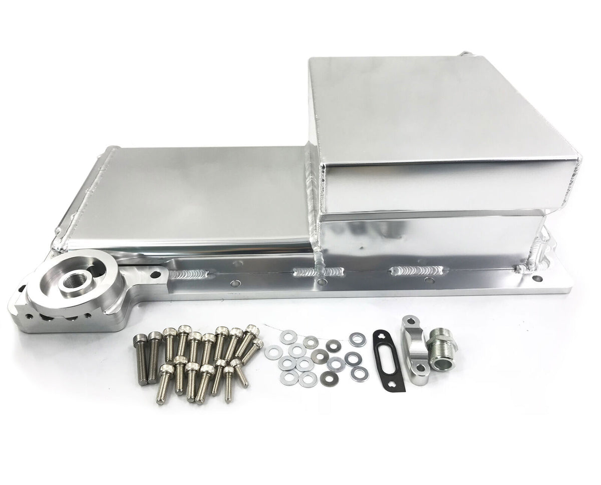 Racing Front Sump Aluminum LS1 LS2 LS6 Oil Pan w/billet Oil Filter Ada ...