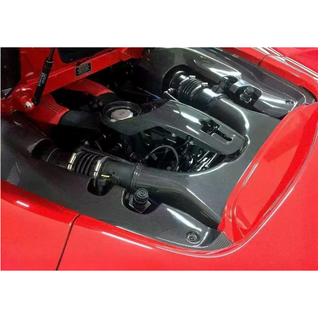 Dry Carbon Fiber Engine Bay Cover Set for Ferrari 488– Bull Boost ...