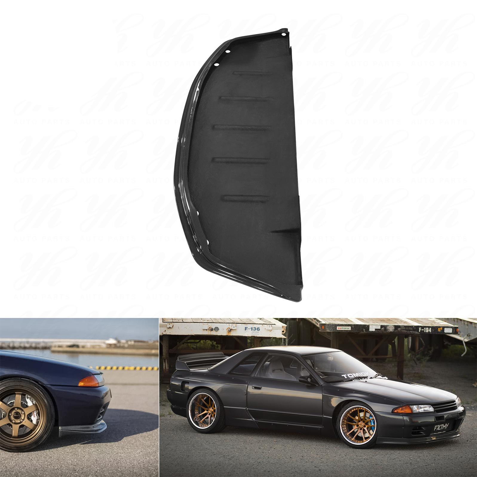 Style Carbon Fiber Front Bumper Lip Splitter Valance for Nissan Skylin ...