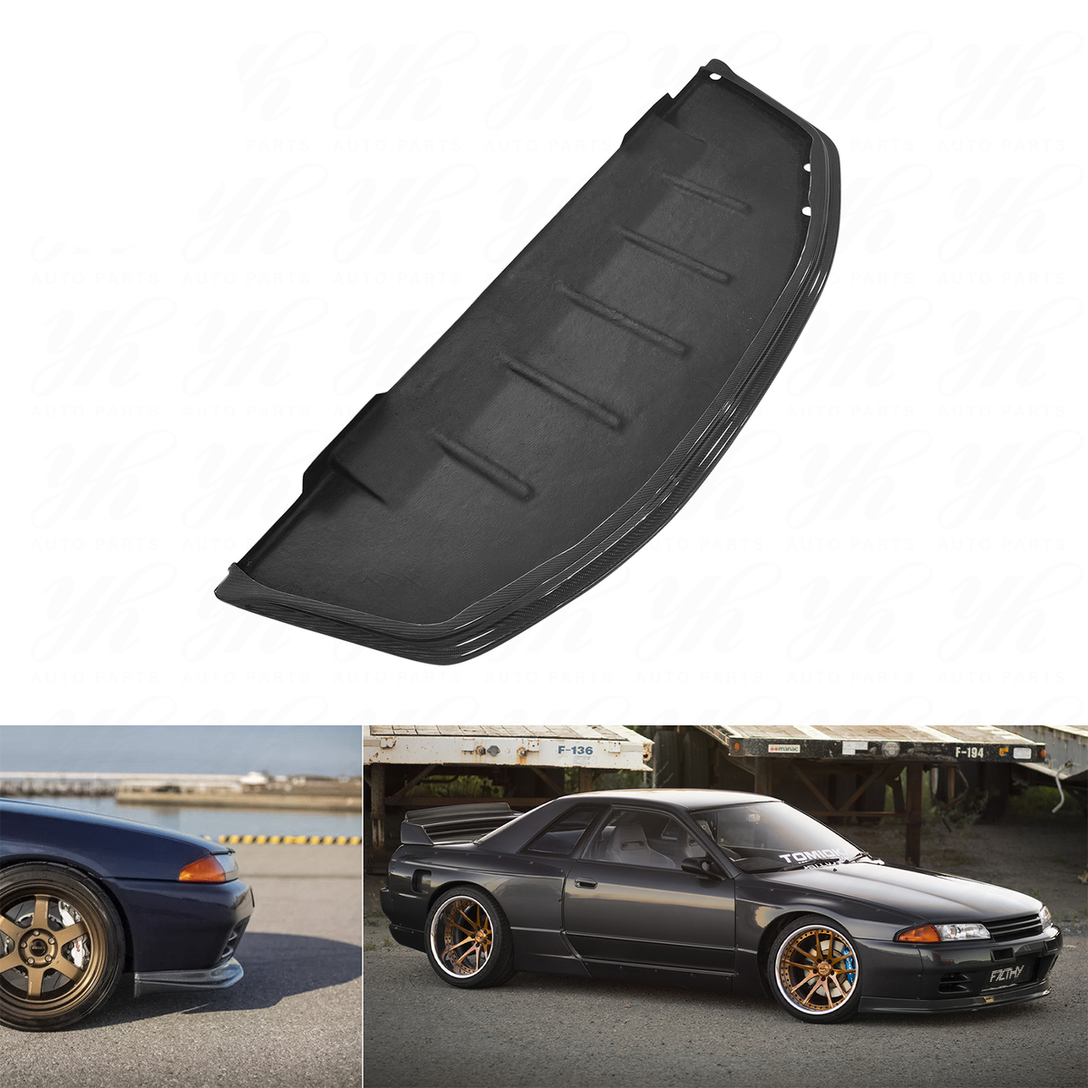 Style Carbon Fiber Front Bumper Lip Splitter Valance for Nissan Skylin ...