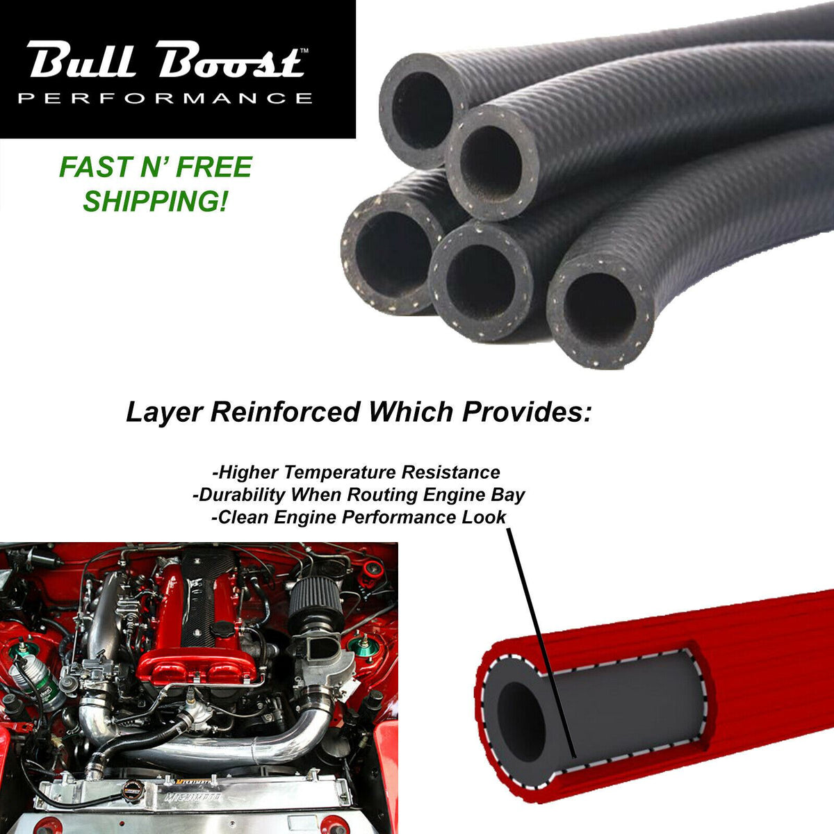 10mm 3/8" ID Vacuum Silicone Hose Racing Line Pipe Tube 3 Feet Per Ord ...