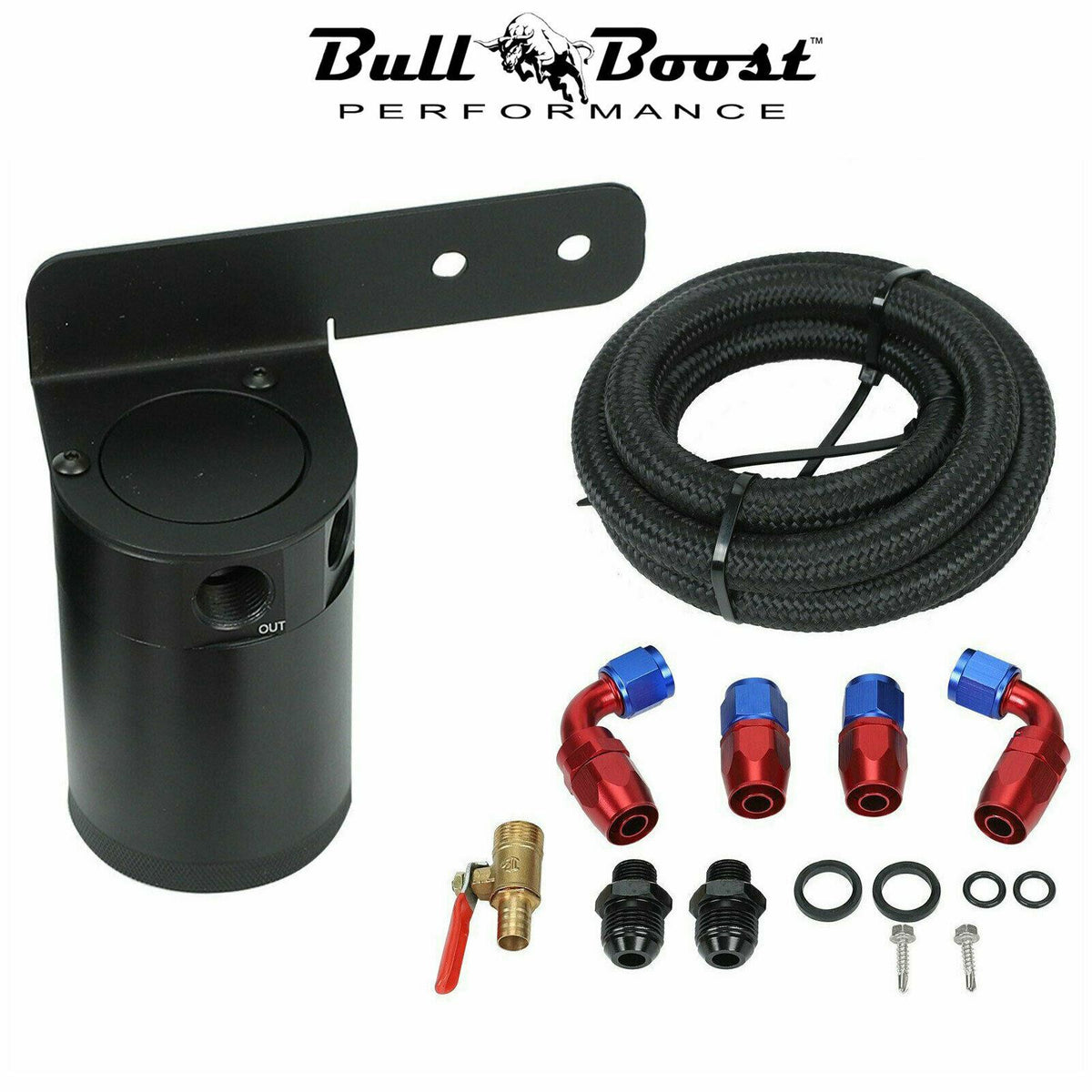 Universal Performance Oil Catch Can 2 Port -10AN + Mounting Bracket Ki ...