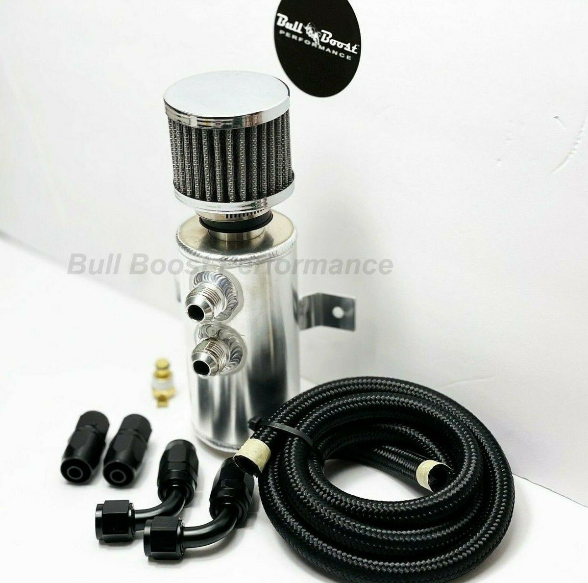 Quick Vent Oil Catch Can Hoses & Fittings Kit K Series K20 K24 10AN Bl ...