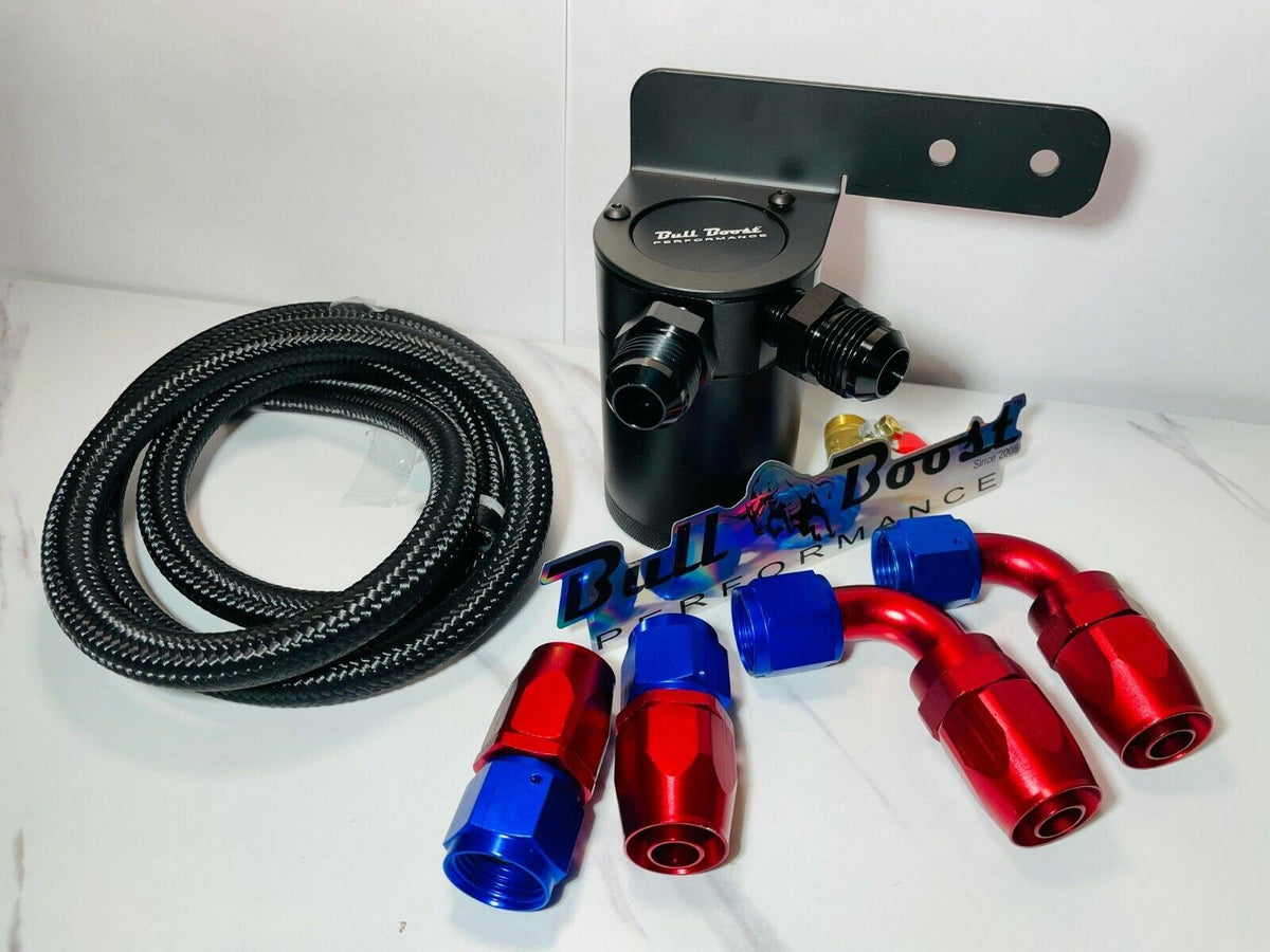 Pro Series Universal Oil Catch Can 2 Port -10AN + Mounting Bracket Kit ...