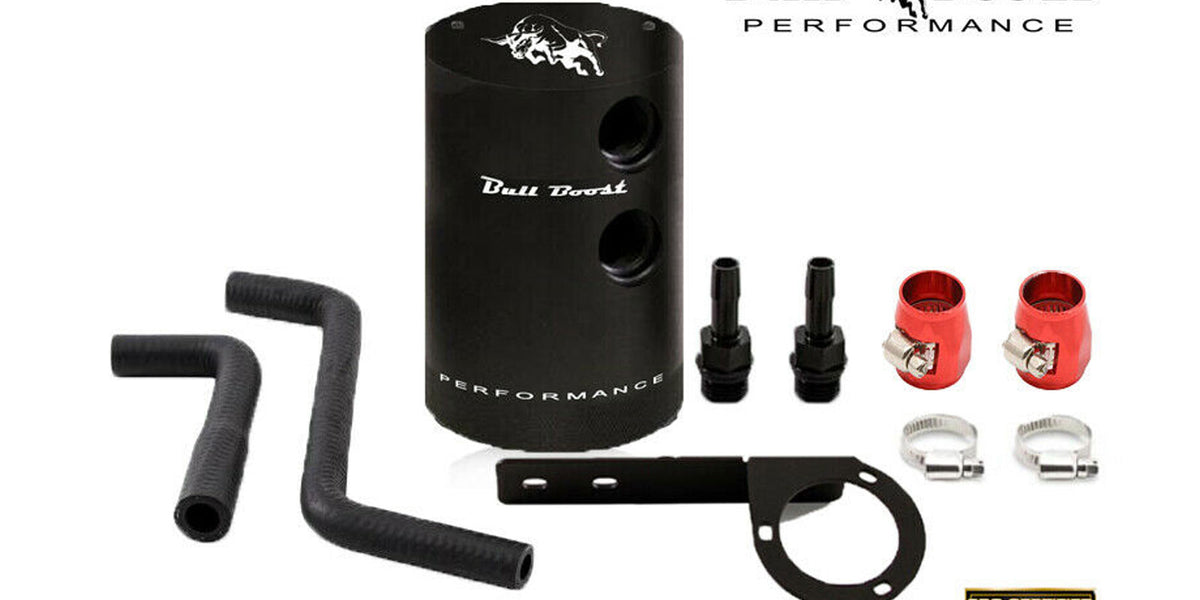 G35 and 350Z Baffled Oil Catch Can Kit System | PCV SIDE– Bull Boost ...