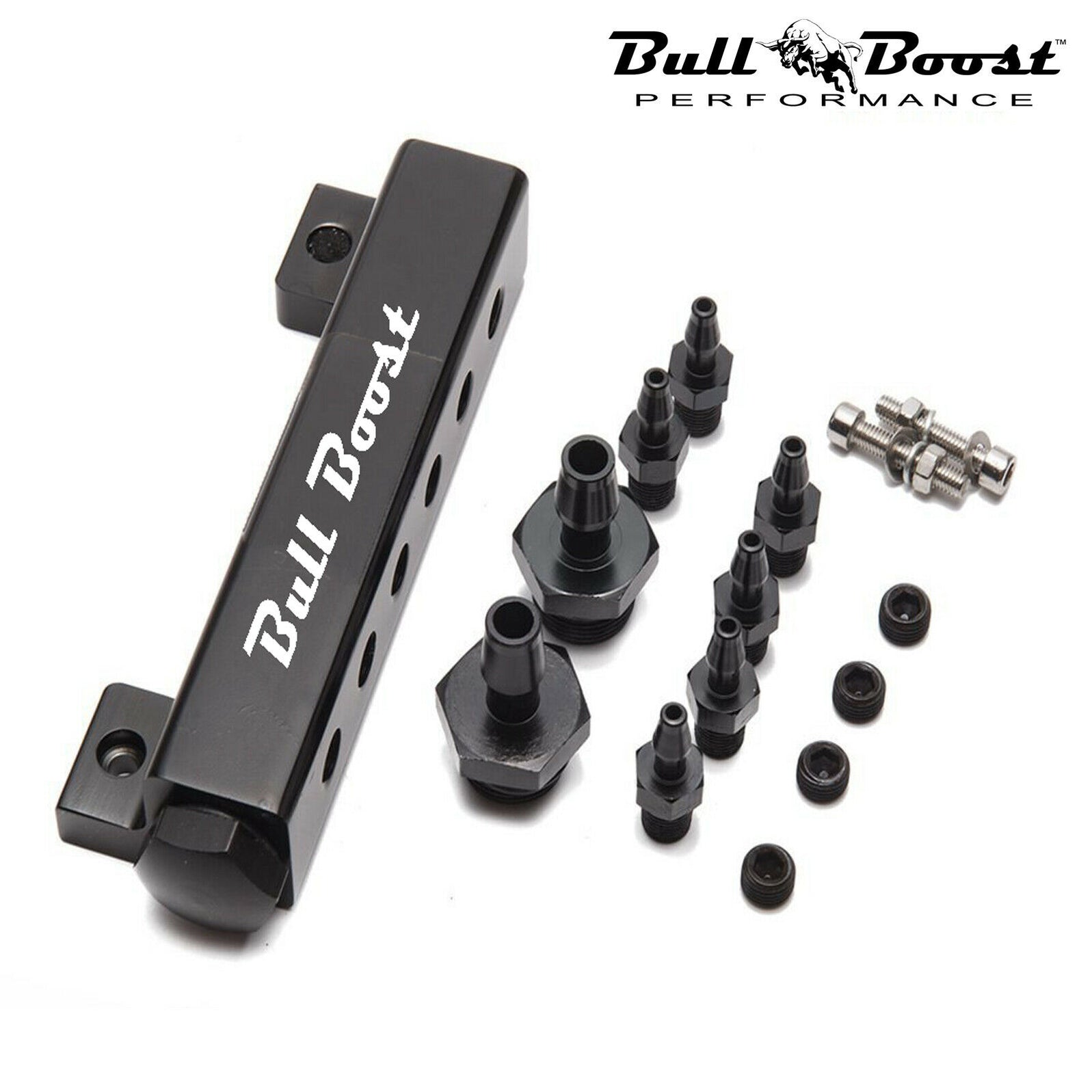 6 Port VACUUM Block Intake Manifold Fuel Gas Wastegate Turbo Boost NOS ...