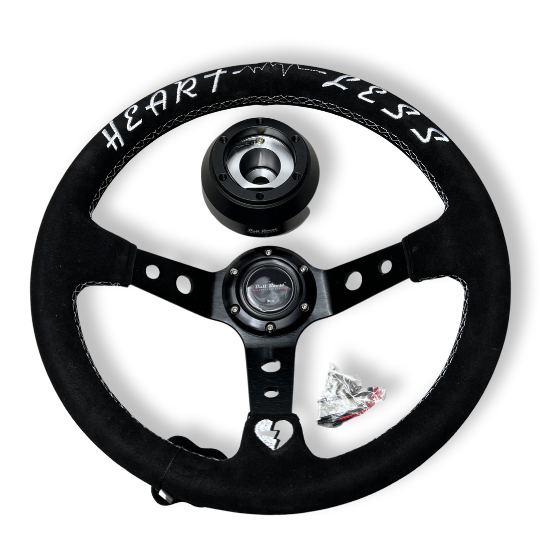 Suede Deep Dish Steering Wheel + Short Hub Adapter Boss Kit For Subaru ...