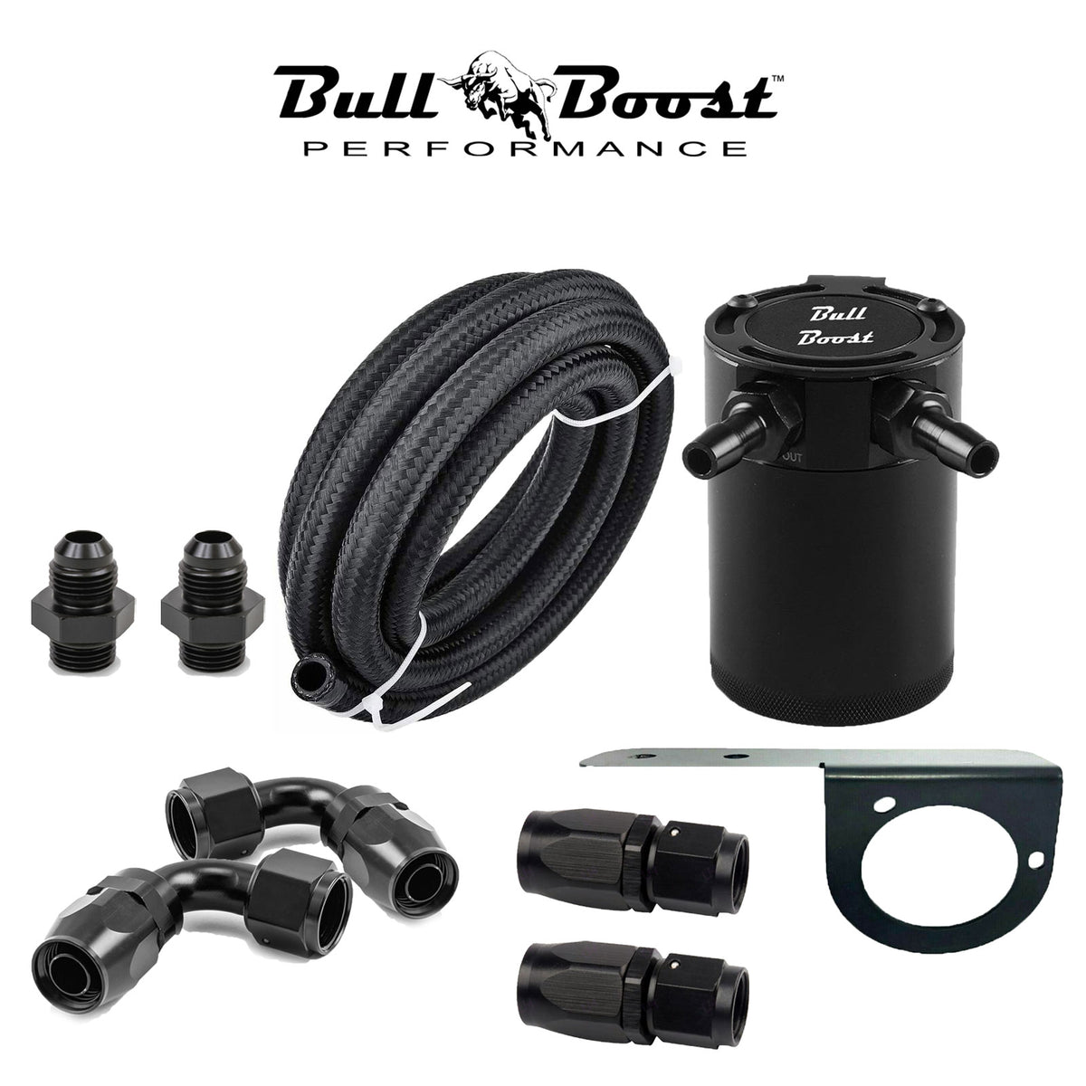 8AN Universal Performance Oil Catch Can 2 Port -8AN Kit– Bull Boost ...