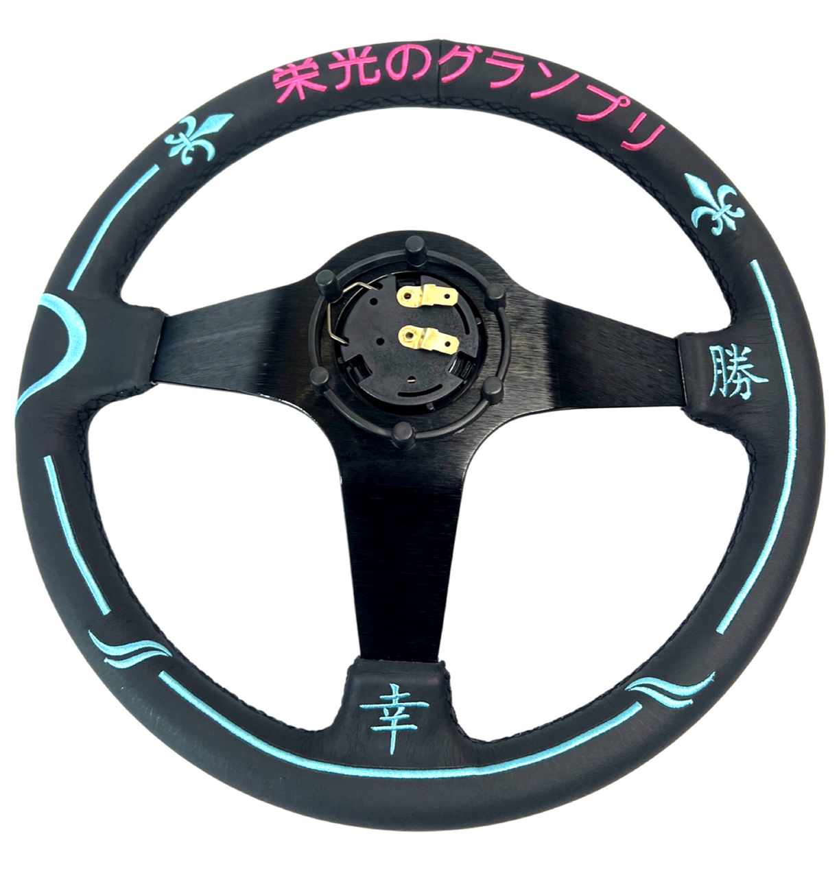 Leather 350mm Steering Wheel Short Hub Adapter Kit For Nissan 200X S13 ...