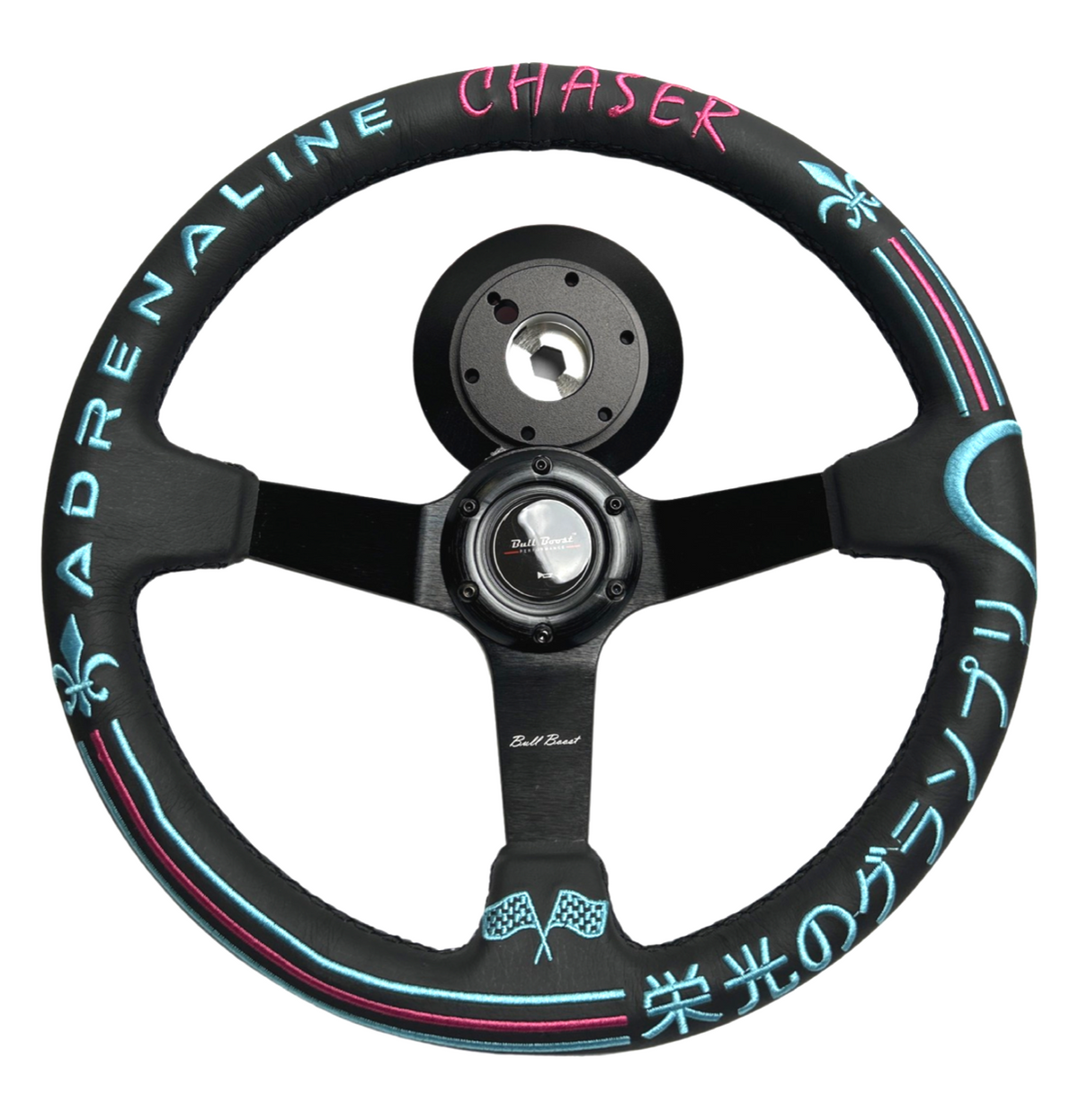 Leather 350mm Steering Wheel + Short Hub Adapter Kit For Ford F150 F35 ...