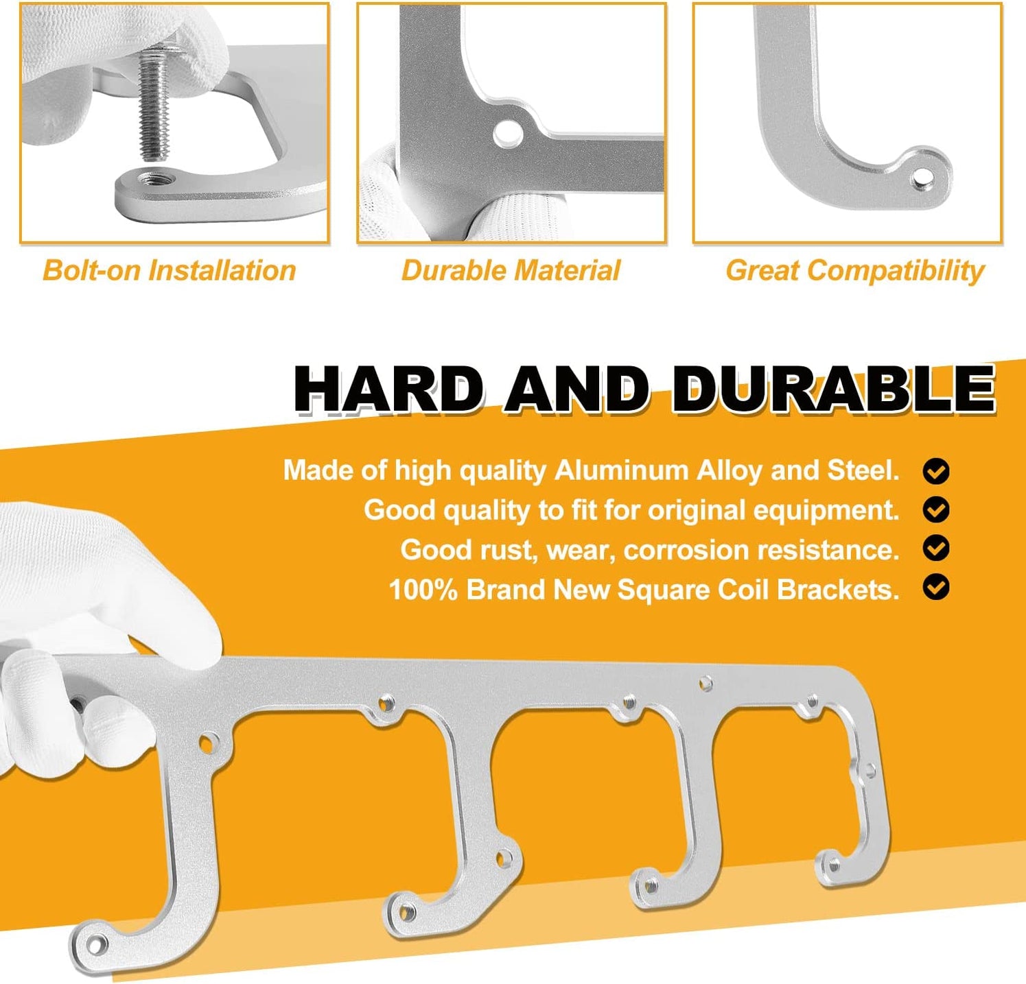 5.3L LS Square Coil Brackets Valve Cover For D581 D514A D510C 12558693 ...