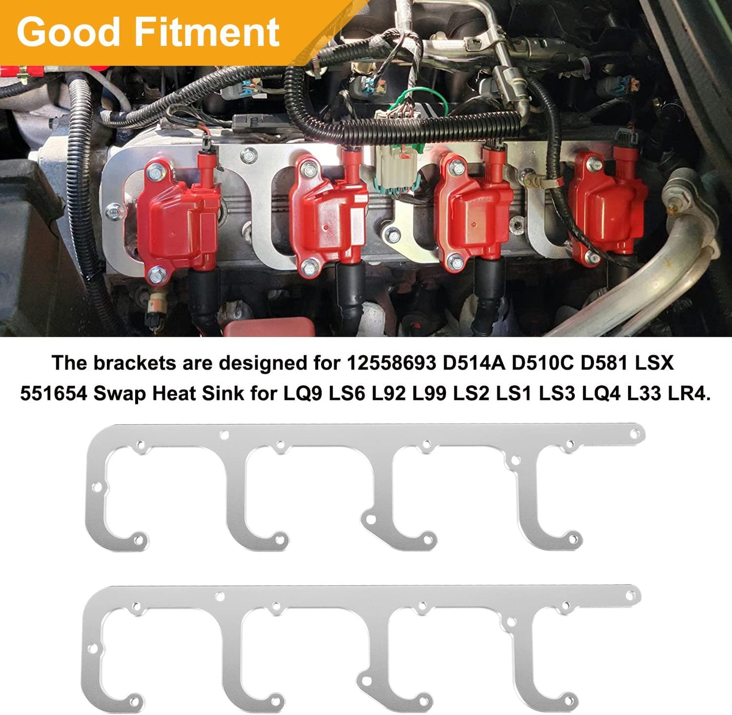 5.3L LS Square Coil Brackets Valve Cover For D581 D514A D510C 12558693– Bull Boost Performance